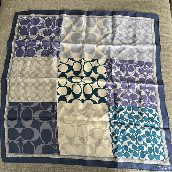Coach | Accessories | Coach Silk Scarf With Logo 2 X 21 | Poshmark
